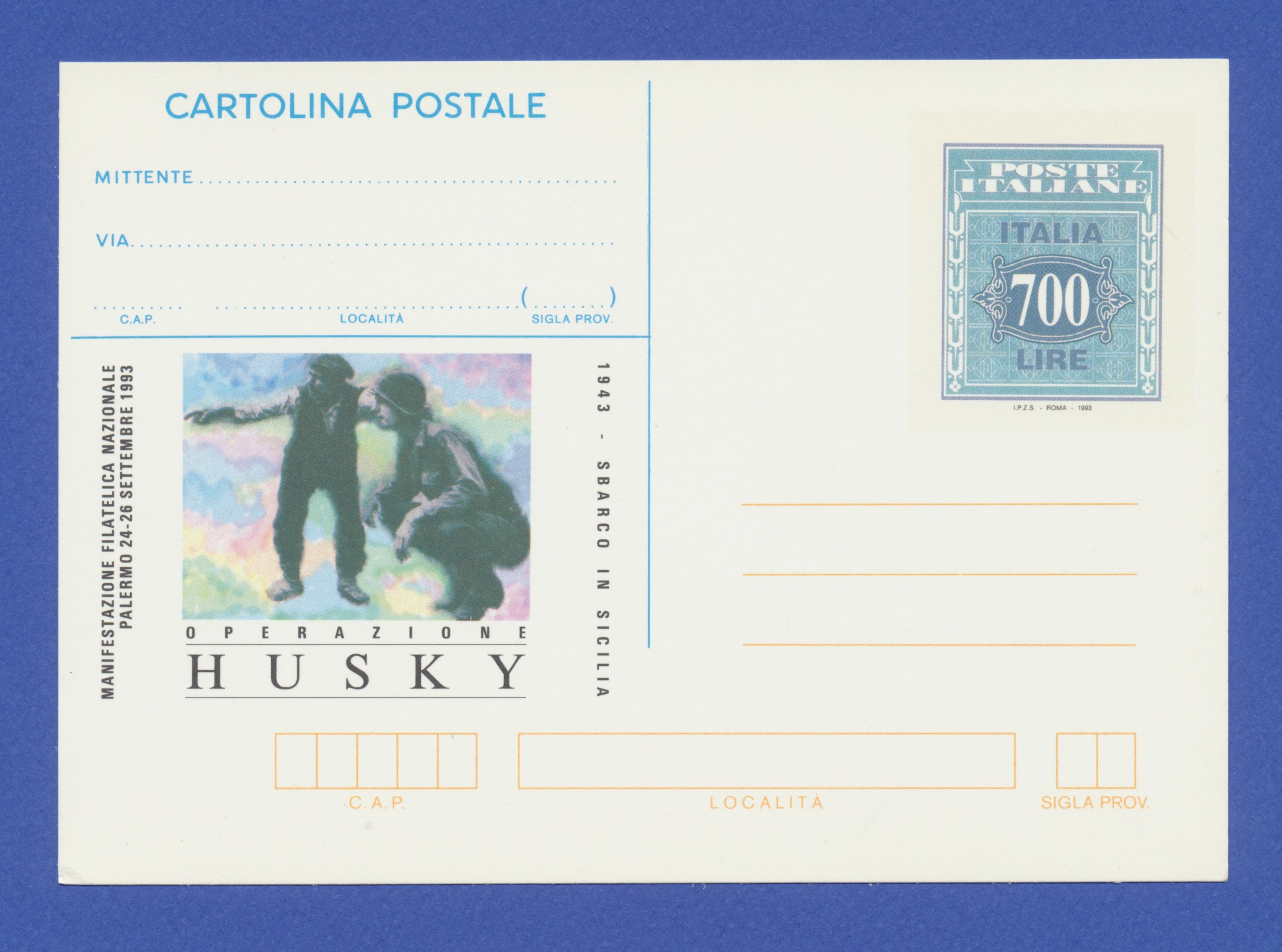 Cartolina postale Italia Nuova 24.09.1993 Manifestazione filatelica ...